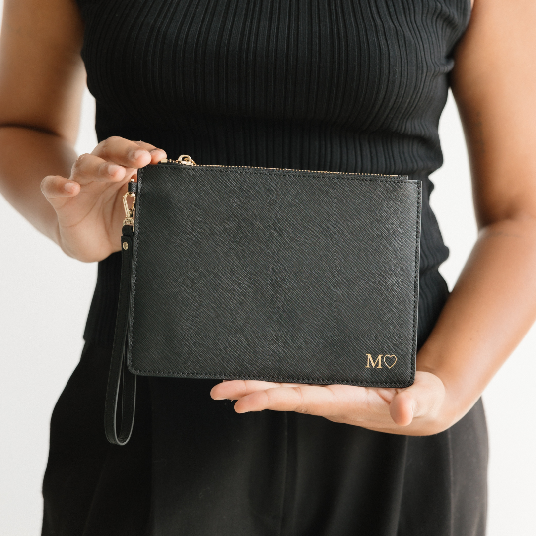 Standard Pouch - Black – Hugh and Hyde - Personalised Leather Accessories