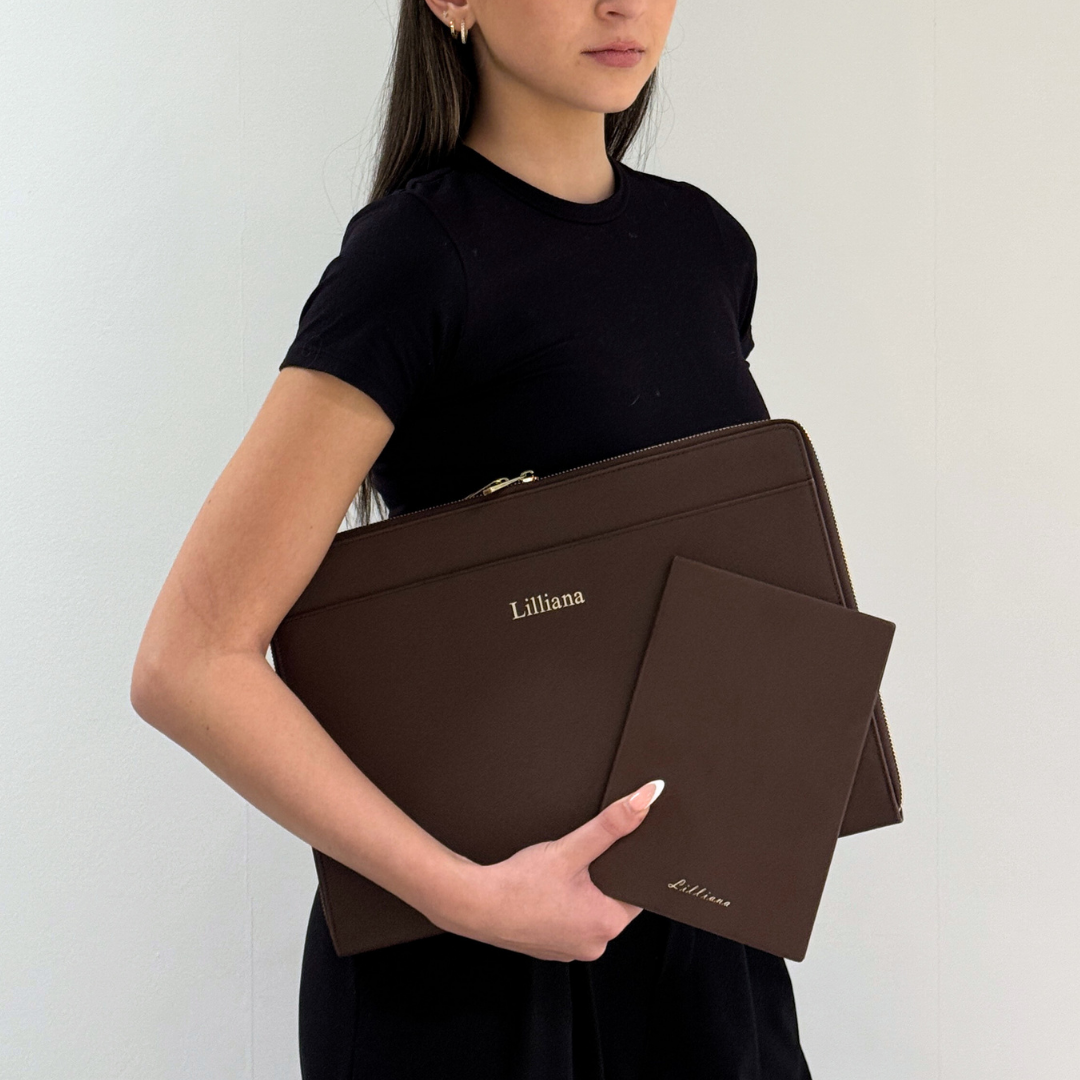 Laptop Case - Mocha – Hugh and Hyde - Personalised Leather Accessories