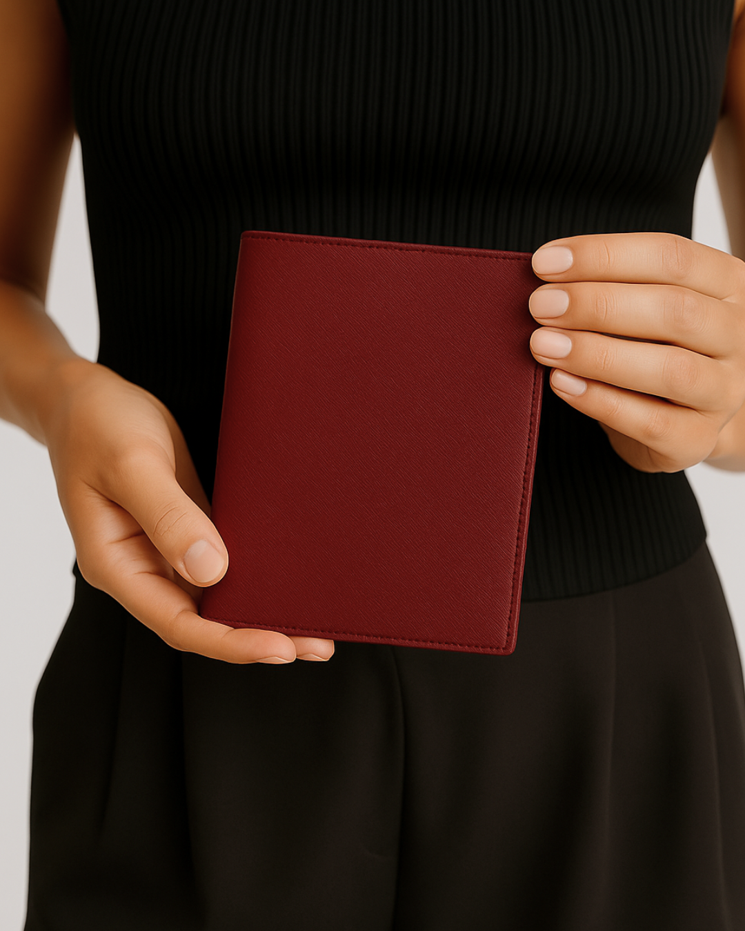 Passport Holder - Burgundy – Hugh and Hyde - Personalised Leather ...